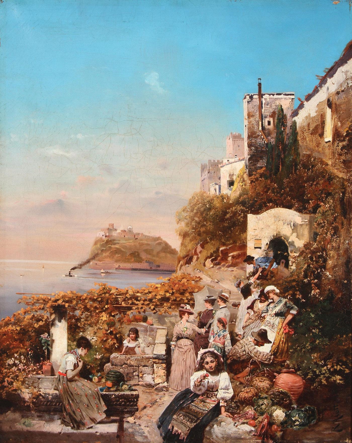 Robert Alott | Market Day Along the Coast | MutualArt