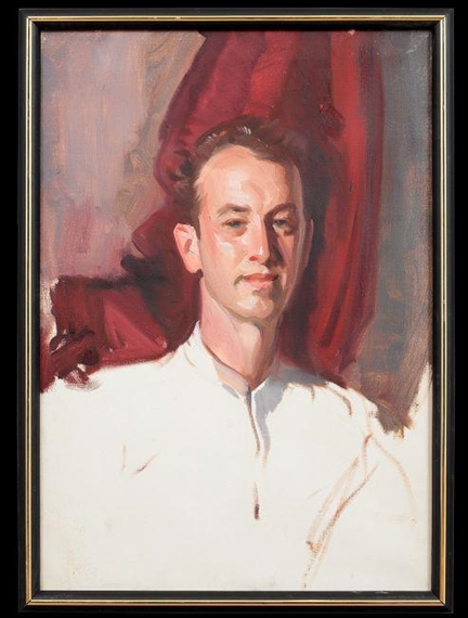Wayman Elbridge Adams | Portrait of a Man in a White Shirt | MutualArt