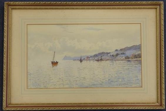 Herbert Moxon Cook | Fishing boats off the Isle of Arran | MutualArt