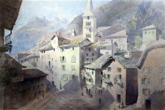 Henry Richard Beadon Donne | Alpine village | MutualArt
