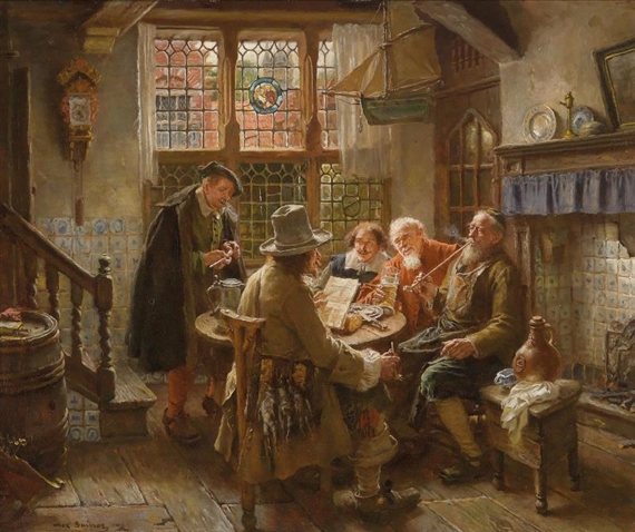 Max Gaisser | Gentlemen in the Tavern (1916) | MutualArt