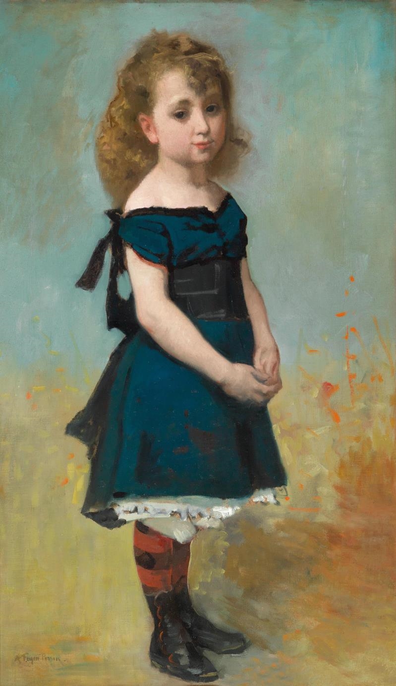 Alfred Feyen Perrin | Girl in a Blue Dress | MutualArt