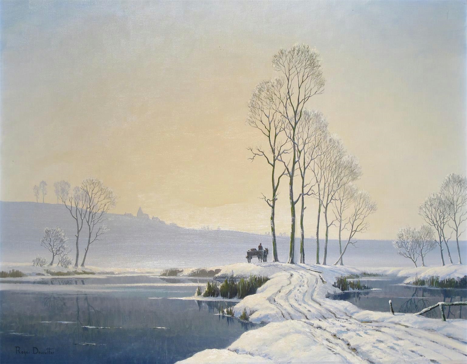 Roger Charles Desoutter | The marsh track in winter | MutualArt