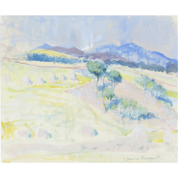 Anne Redpath | FLOWERS ON A BLUE AND WHITE TABLE-CLOTH | MutualArt