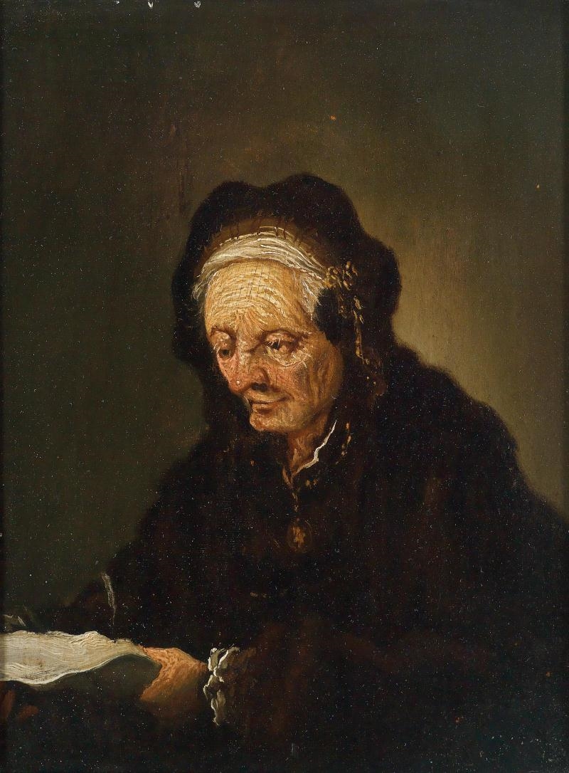Rembrandt van Rijn | An old woman reading | MutualArt