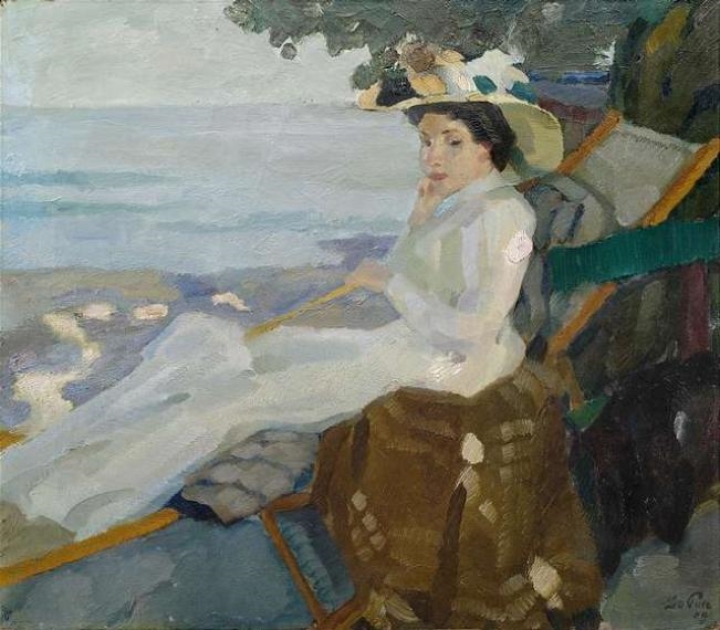 Leo Putz | Mädchen im Ruderboot (Circa 1911) | MutualArt