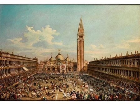 Giovanni Battista Cimaroli | THE RUNNING OF THE BULLS IN 1740 ON ST ...