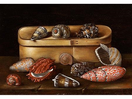 Jacques Linard | STILL LIFE WITH CHIP BOX AND MARINE SNAILS | MutualArt