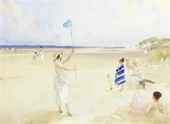 William Russell Flint | Beach Butterfly | MutualArt