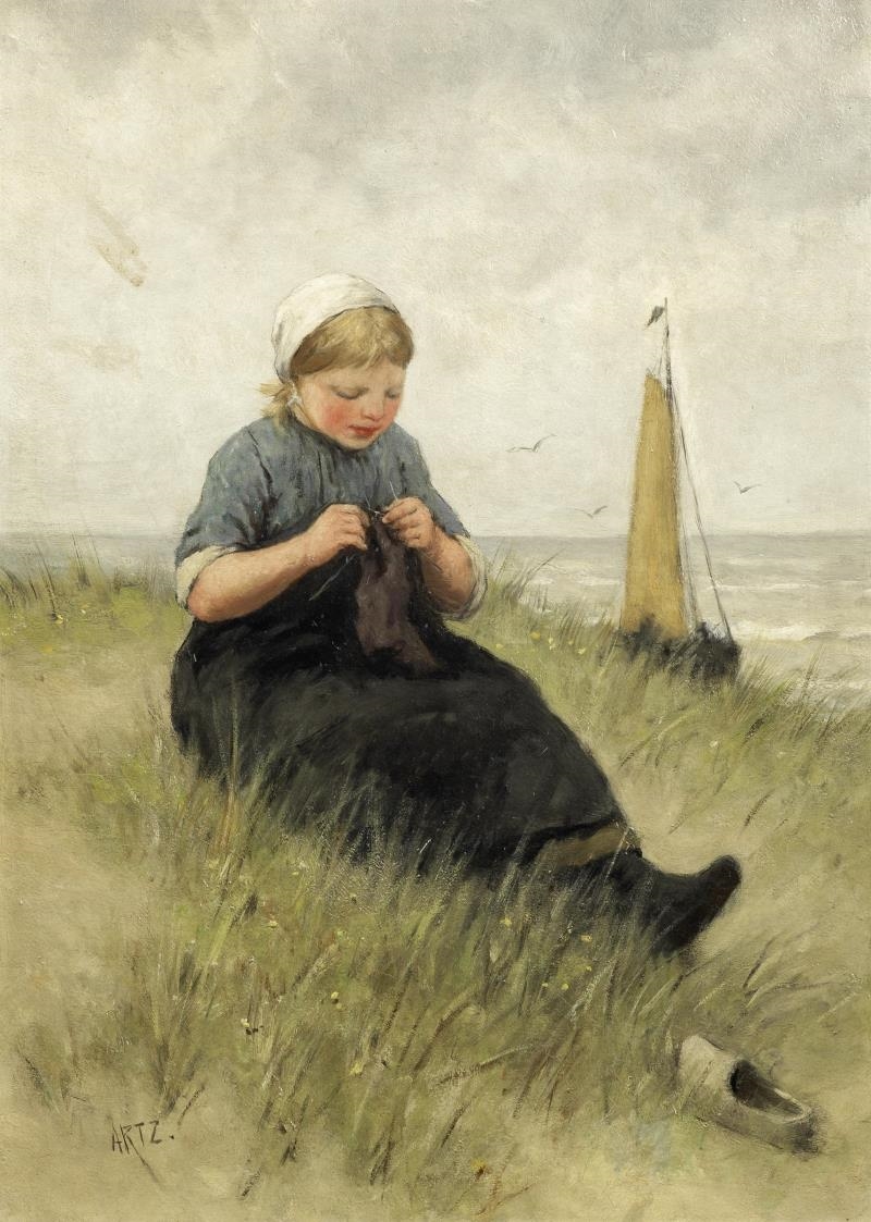 David Adolph Constant Artz | Junge Bäuerin mit Krug. | MutualArt