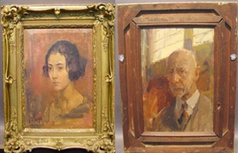 Isaac Israëls - Portrait of a young woman and Self...