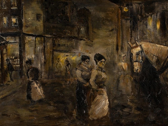 George Hendrik Breitner | The Dam at Night (1920) | MutualArt