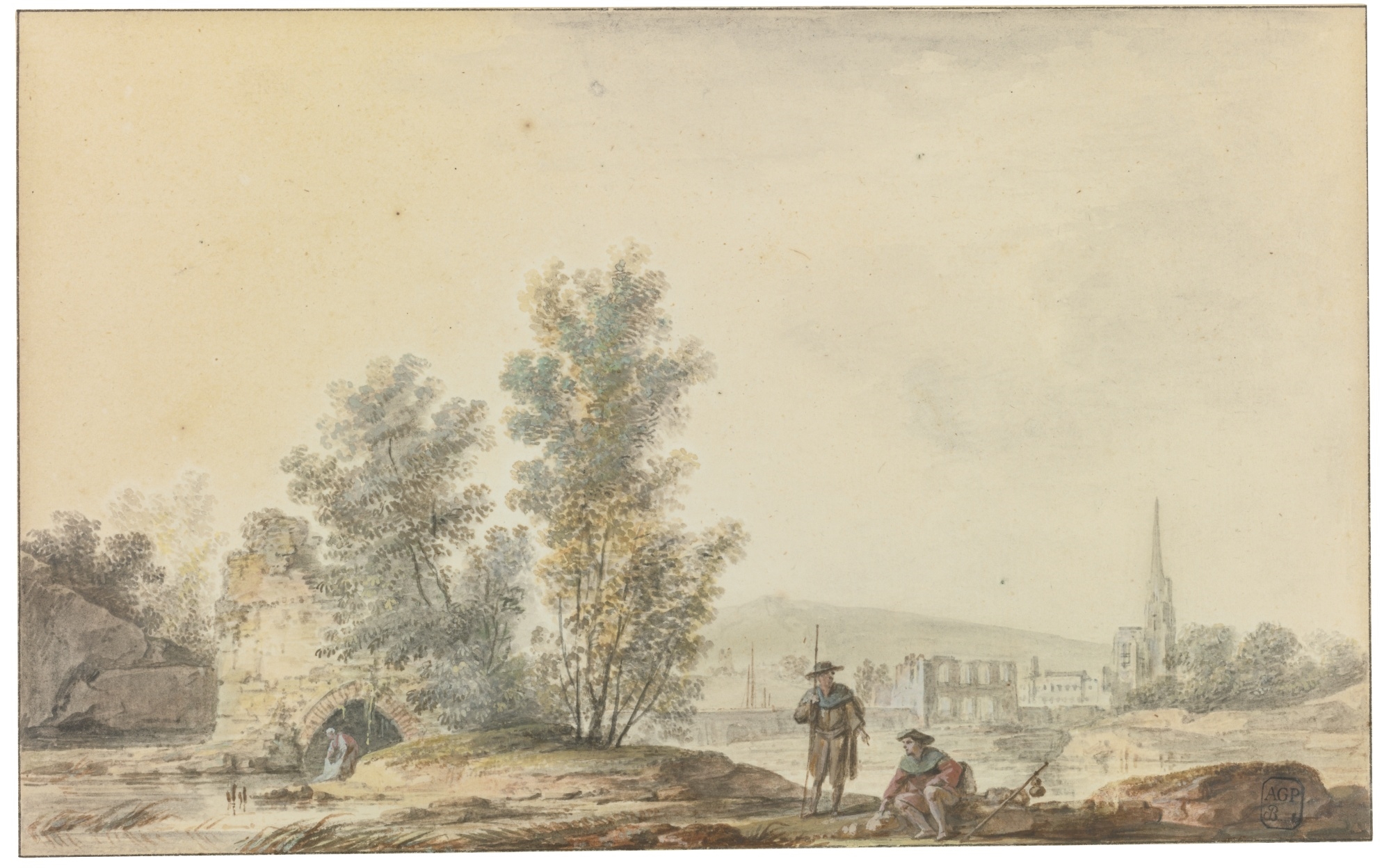 Louis Gabriel Moreau | VIEW OF HARFLEUR | MutualArt