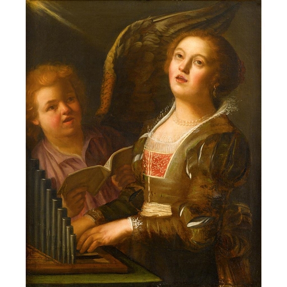 Sebastiano Conca | SAINT CECELIA ACCOMPANIED BY AN ANGEL | MutualArt