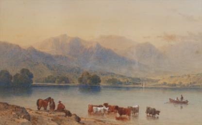 Aaron Edwin Penley | Lakeland Landscape with Cattle in the Foreground ...