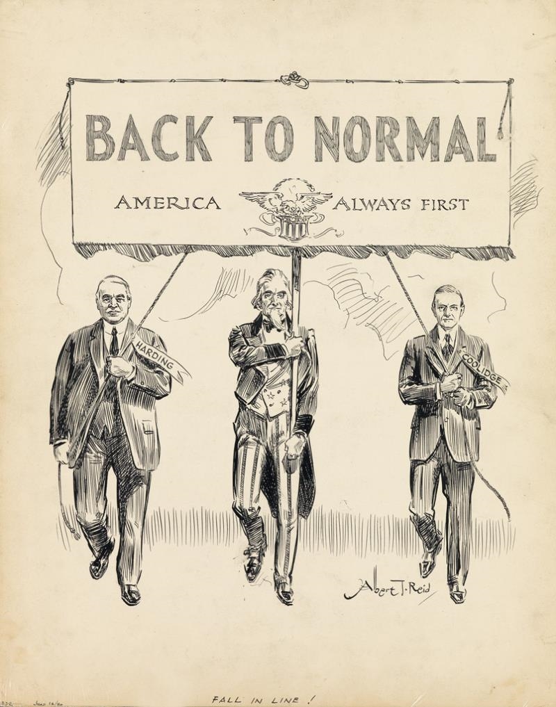 Albert T. Reid | Group of 9 post-World War I era cartoons (1920s ...