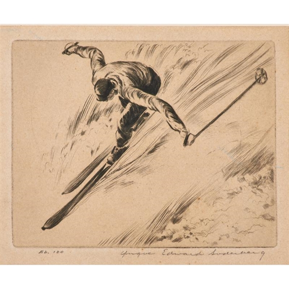 Yngve Edward Soderberg | 3 Works: Skier; The Piano Room; A young man in ...