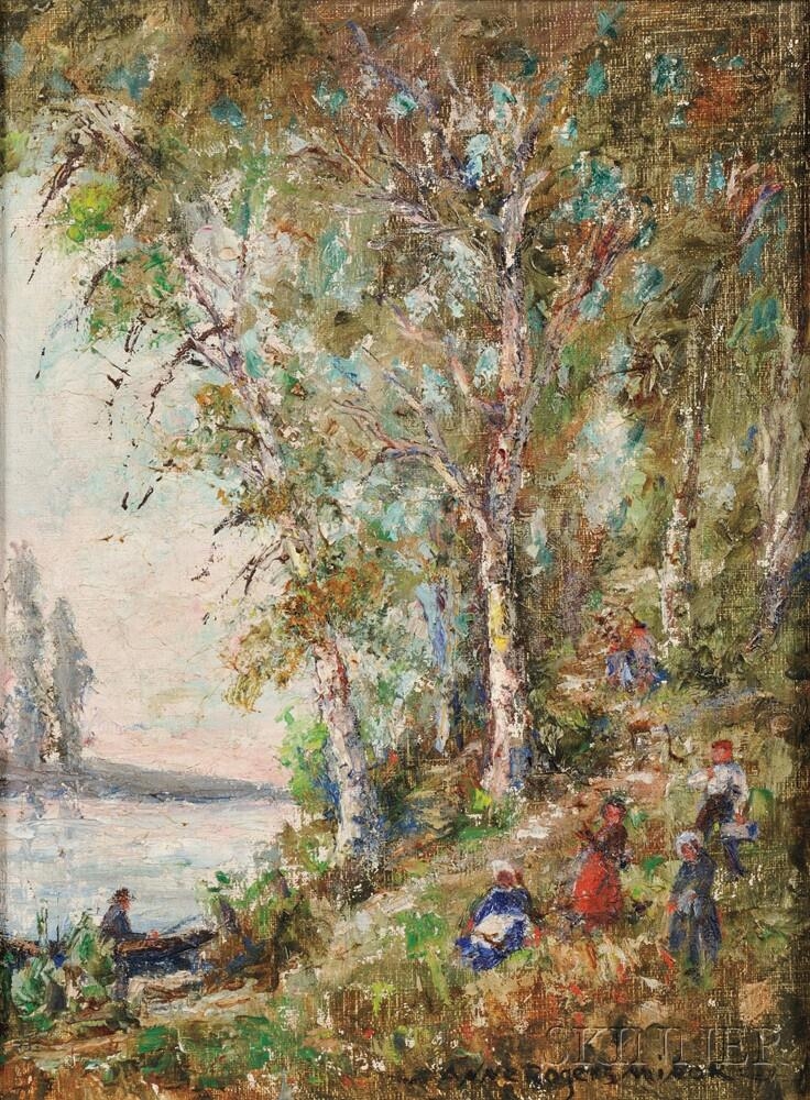 Anne Rogers Minor | Figures in a Riverscape | MutualArt