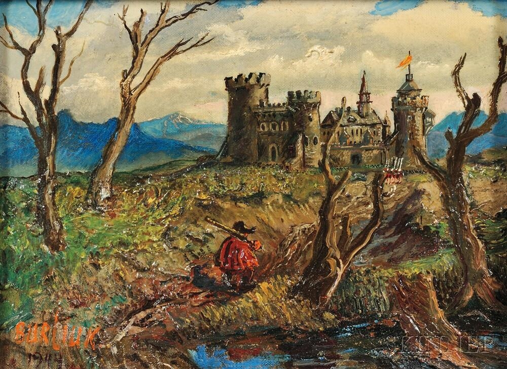 David Burliuk | Medieval Castle (1944) | MutualArt