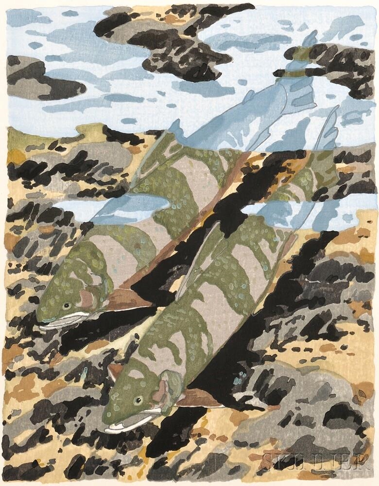 Neil Welliver | Two Trout (1981) | MutualArt