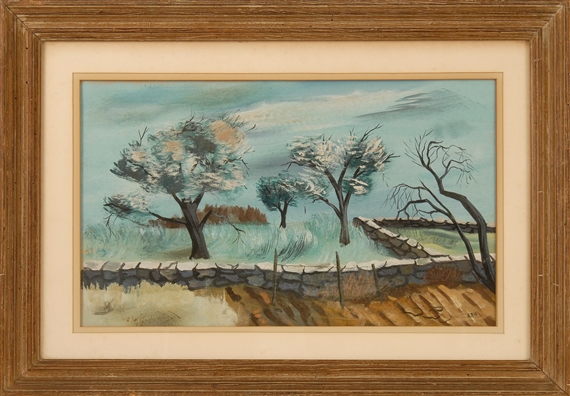 Stuart CarsonEdie | Barren landscape with stone wall | MutualArt