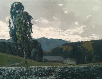 Josef Stoitzner | Pinzgau Landscape with Farm | MutualArt