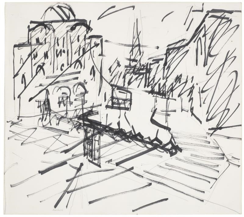 Frank Auerbach | Sketch for ''To the Studios'' (1982 - 1983) | MutualArt