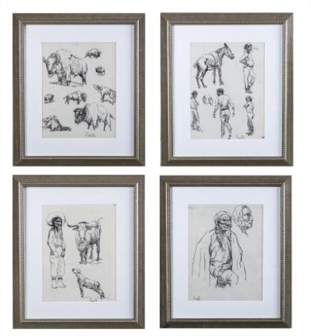 Greg Perillo | 4 Works: Western Animals, Cowboys, and Native American ...