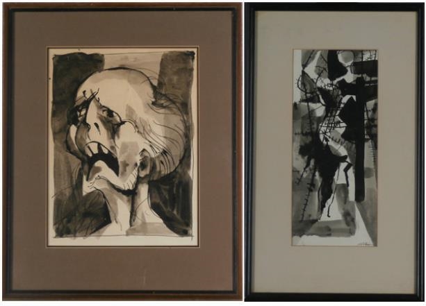 Strawn Mel | 2 Works: Untitled; Distressed Man | MutualArt