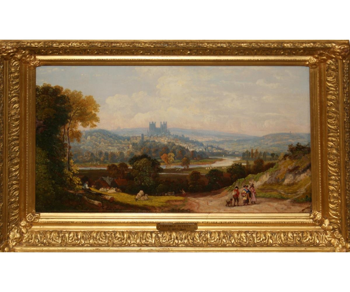 George Pettit | Italianate Landscape with Figures in foreground | MutualArt