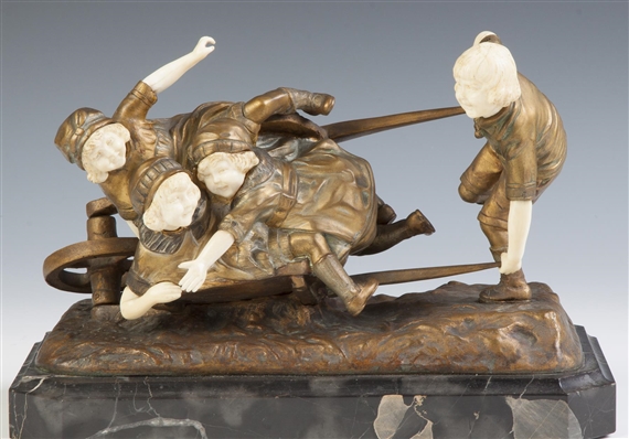 Demétre H. Chiparus | Gilt Bronze & Ivory Sculpture of Children in a ...