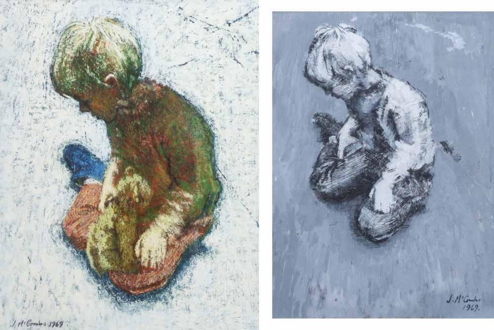 John McCombs | 2 Works:Young boy plus another (1969) | MutualArt
