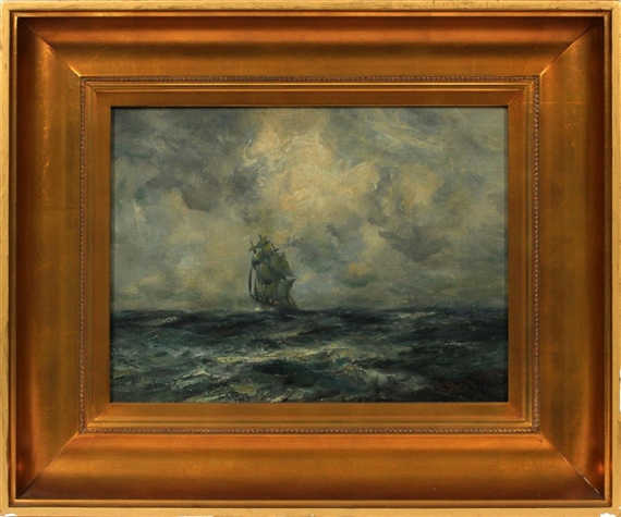 Robert Hopkin | Seascape with Sailing Ship | MutualArt