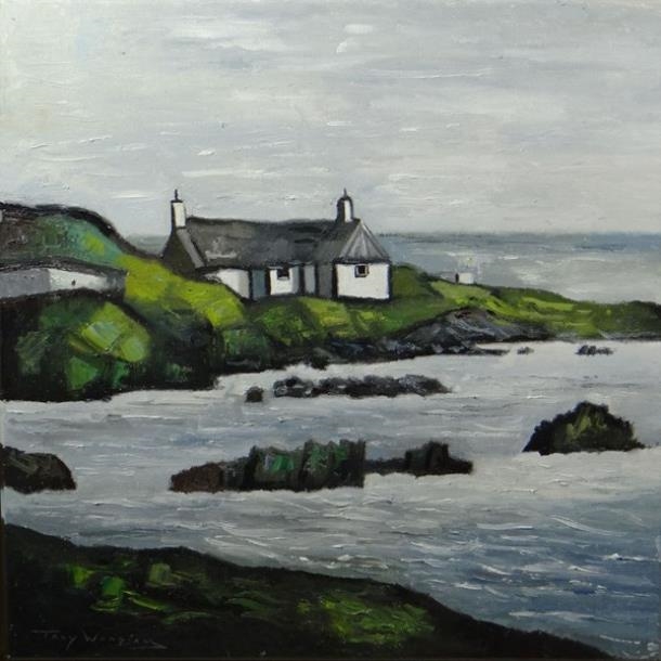 Tony Wooding | Seascape with cottage, Bull Bay, Anglesey | MutualArt