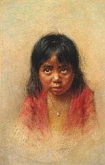 Grace Carpenter Hudson | Portrait of a little Pomo Indian girl (1898 ...