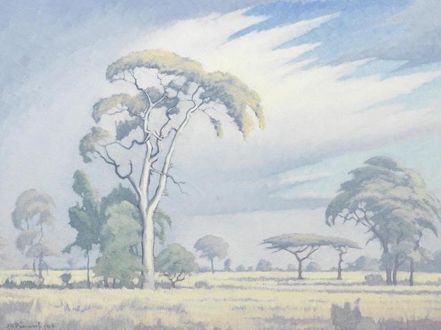 Jacob Hendrik Pierneef | Acacia trees in the veld (1953) | MutualArt