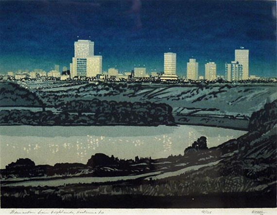 George Weber | Edmonton from Highlands, Nocturne #10 (1974) | MutualArt