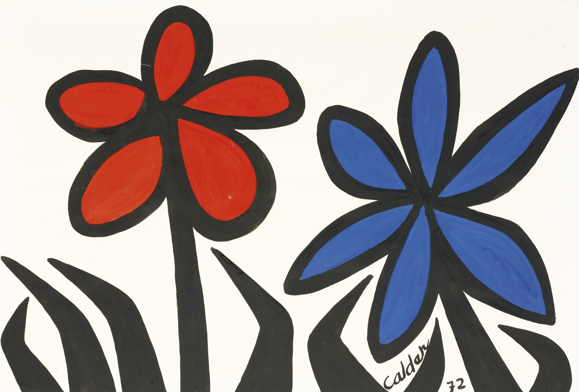 Alexander Calder | BLACK LEAFED FLOWERS (1972) | MutualArt