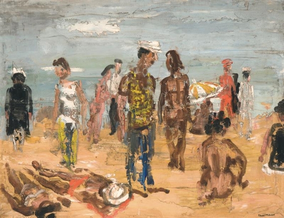 Paul Maas | Figures on the beach (1960 - 1962) | MutualArt