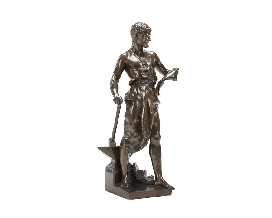 Emile-Louis Picault | A bronze figure of a Blacksmith | MutualArt
