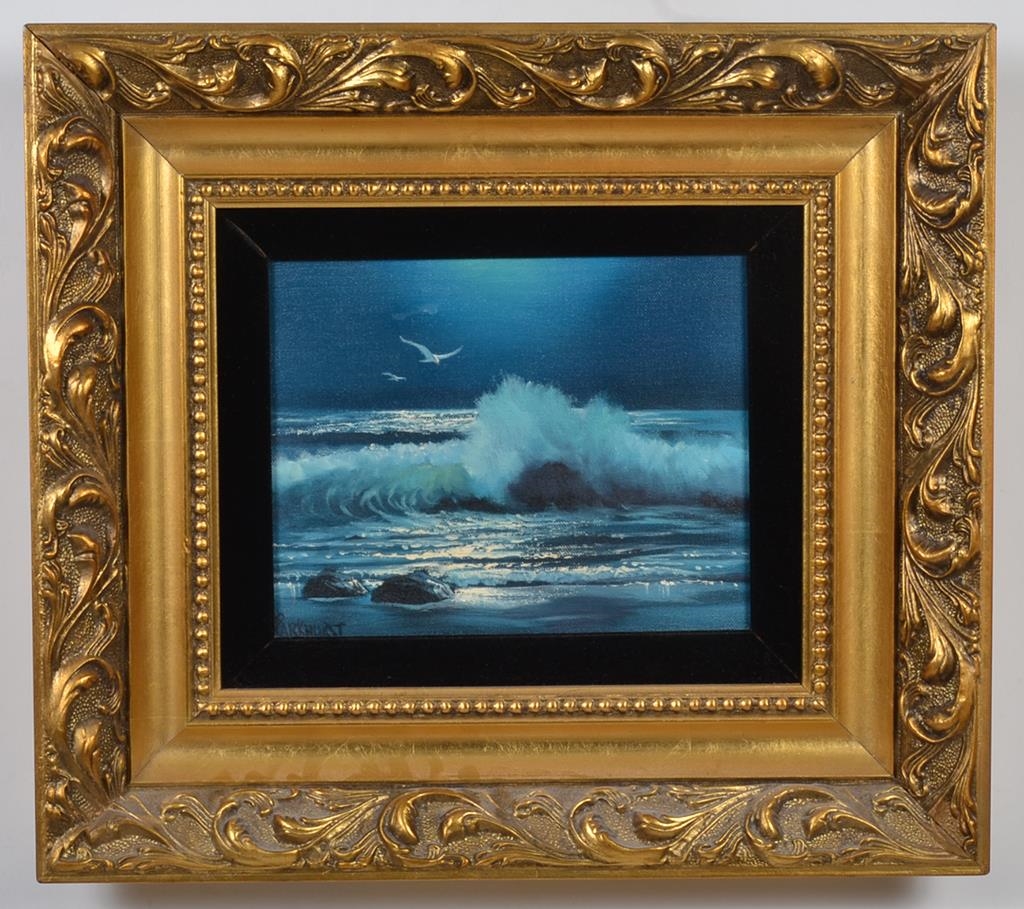 Violet Parkhurst | Seascape pictures the ocean at night, with seagulls ...