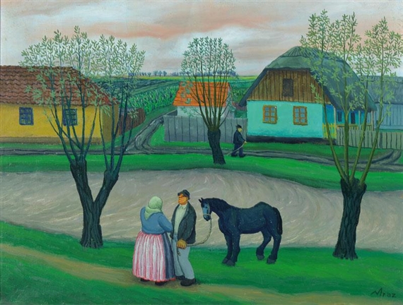 Franjo Mraz | Encounter in Front of the Village | MutualArt