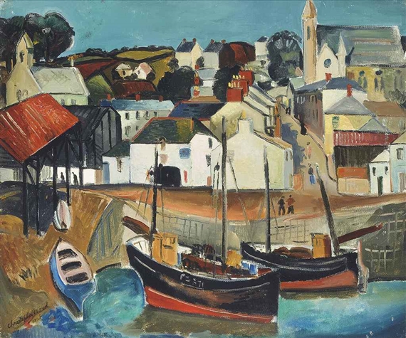 Christopher Wood | Fishing Village, Cornwall (1926) | MutualArt