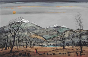 Fred Uhlman | New York at night (1955) | MutualArt