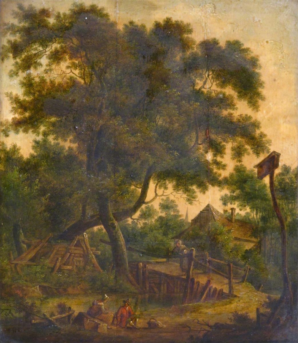 Patrick Nasmyth | Rustic figures resting by a bridge | MutualArt