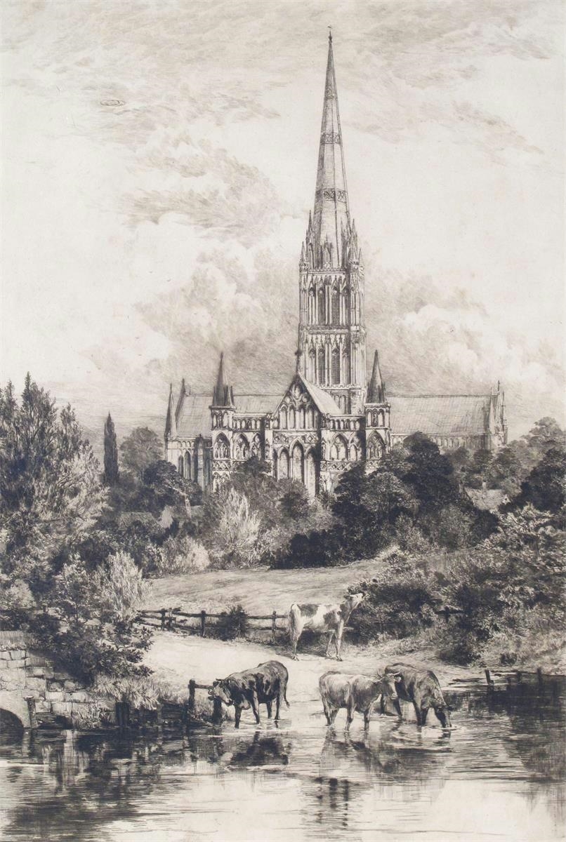 Edward Slocombe | Salisbury Cathedral from the meadows | MutualArt