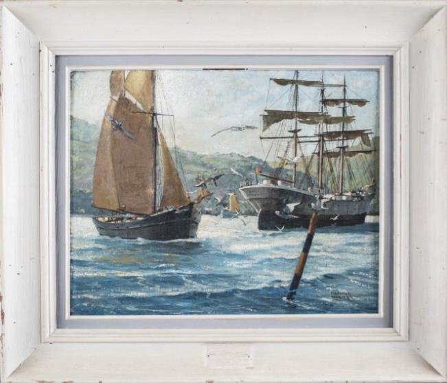 Frederick Blakeslee | Ships at harbor | MutualArt
