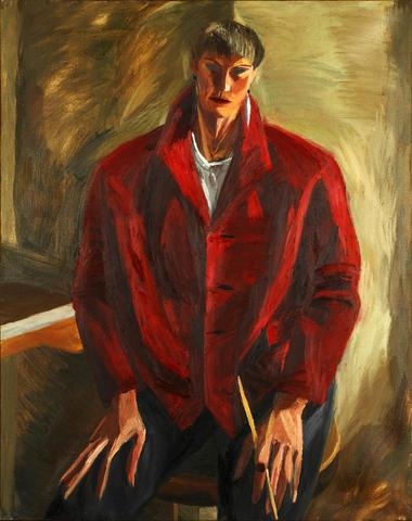 Mary Mabbutt | Self portrait in Red Jacket (1987) | MutualArt