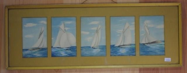 Hal Hurst | 5 yacht sailing scenes | MutualArt