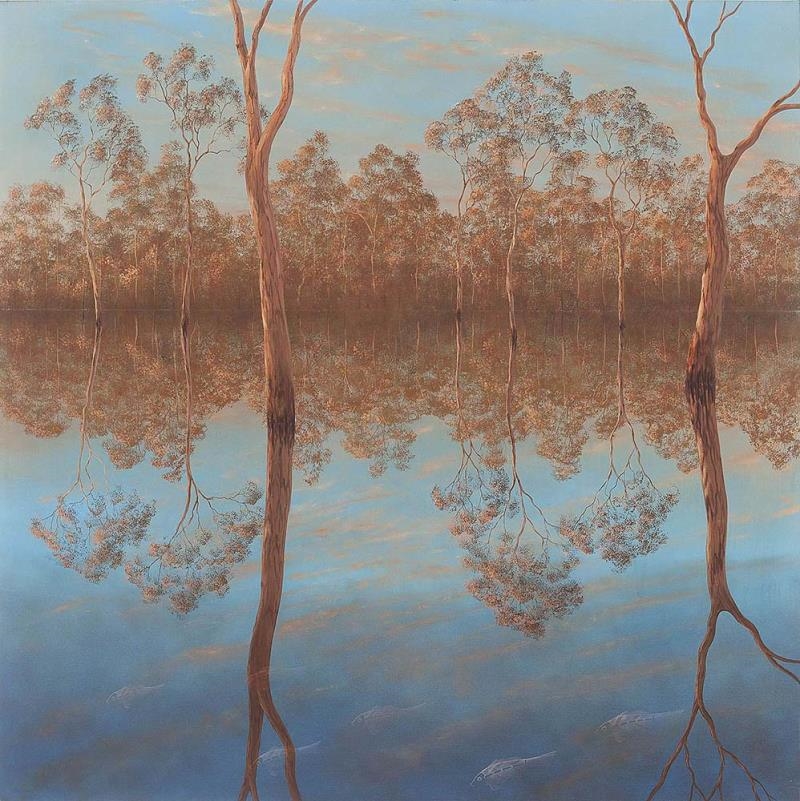 Lin Onus | Late Afternoon at Barmah (1995) | MutualArt